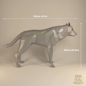 Papercraft Wolf, Paper Wolf, Game of Thrones, Direwolf DIY, Animal ...
