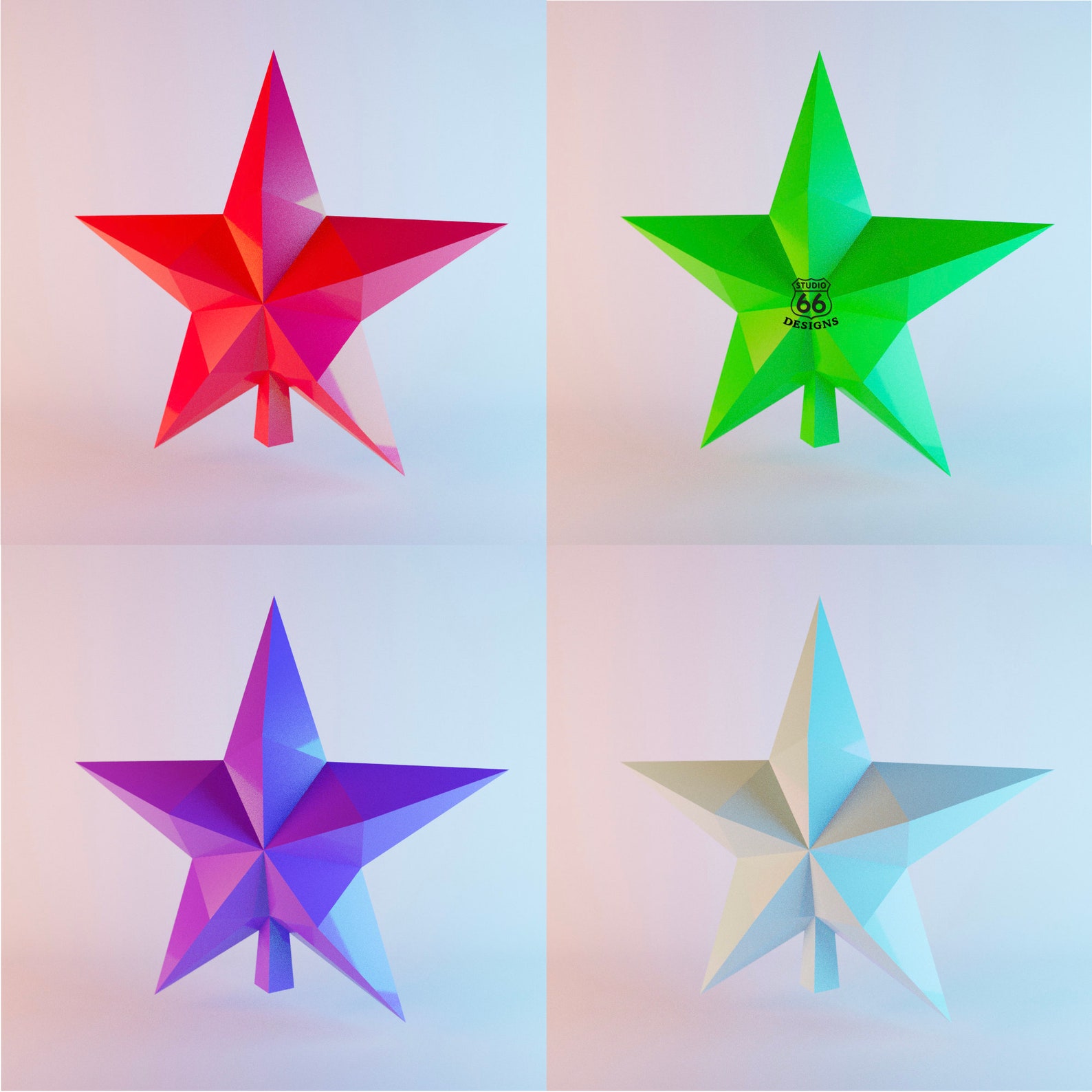 Christmas Tree Ornament Papercraft Tree Topper Star Ornament - Etsy