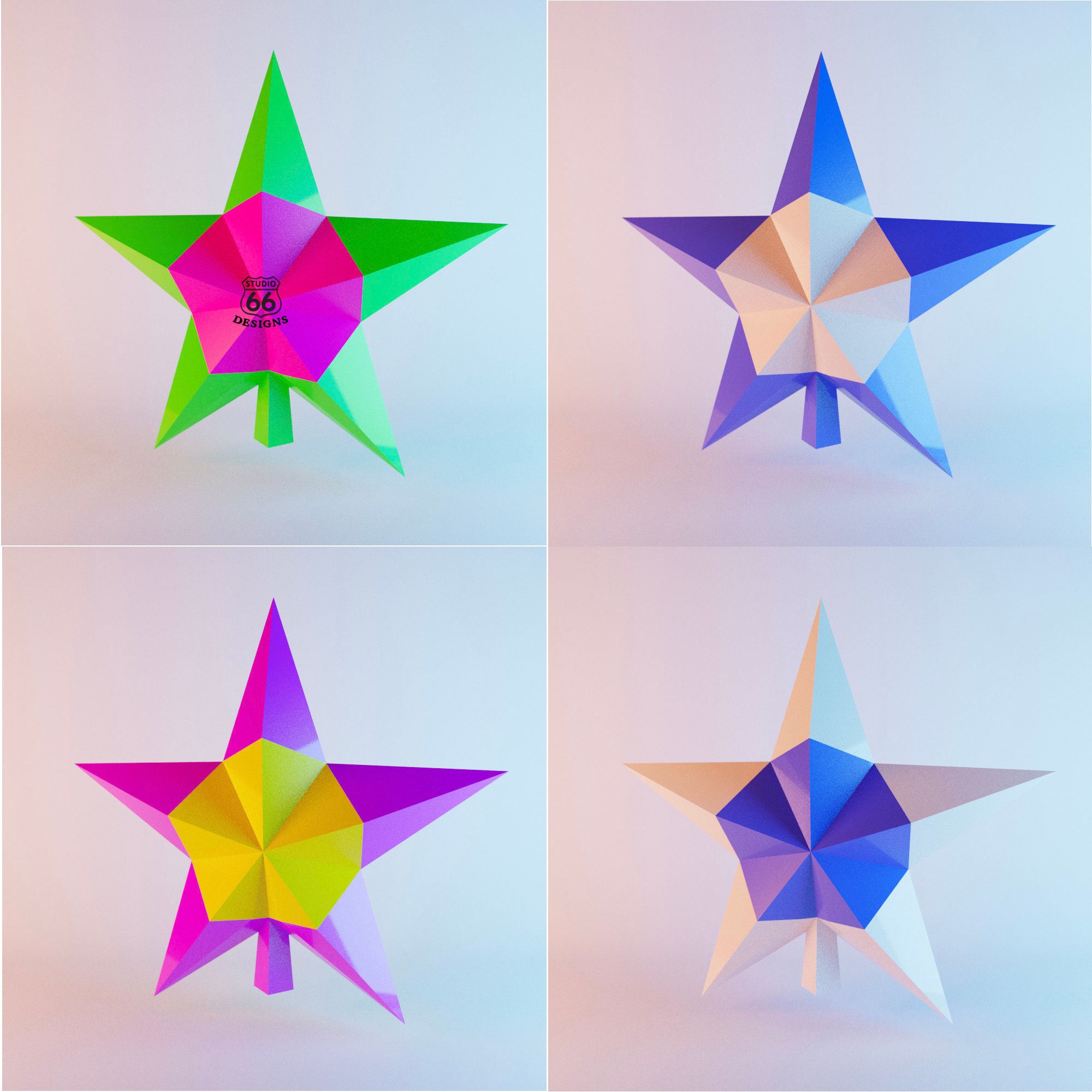 Christmas Tree Ornament Papercraft Tree Topper Star Ornament - Etsy