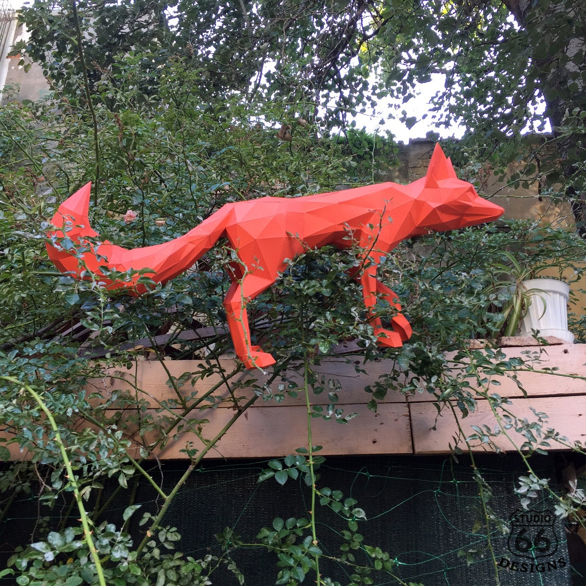 DIY Fox Papercraft, Red Fox, Fox Tail, Fox and Dogs, Fox Sculpture ...