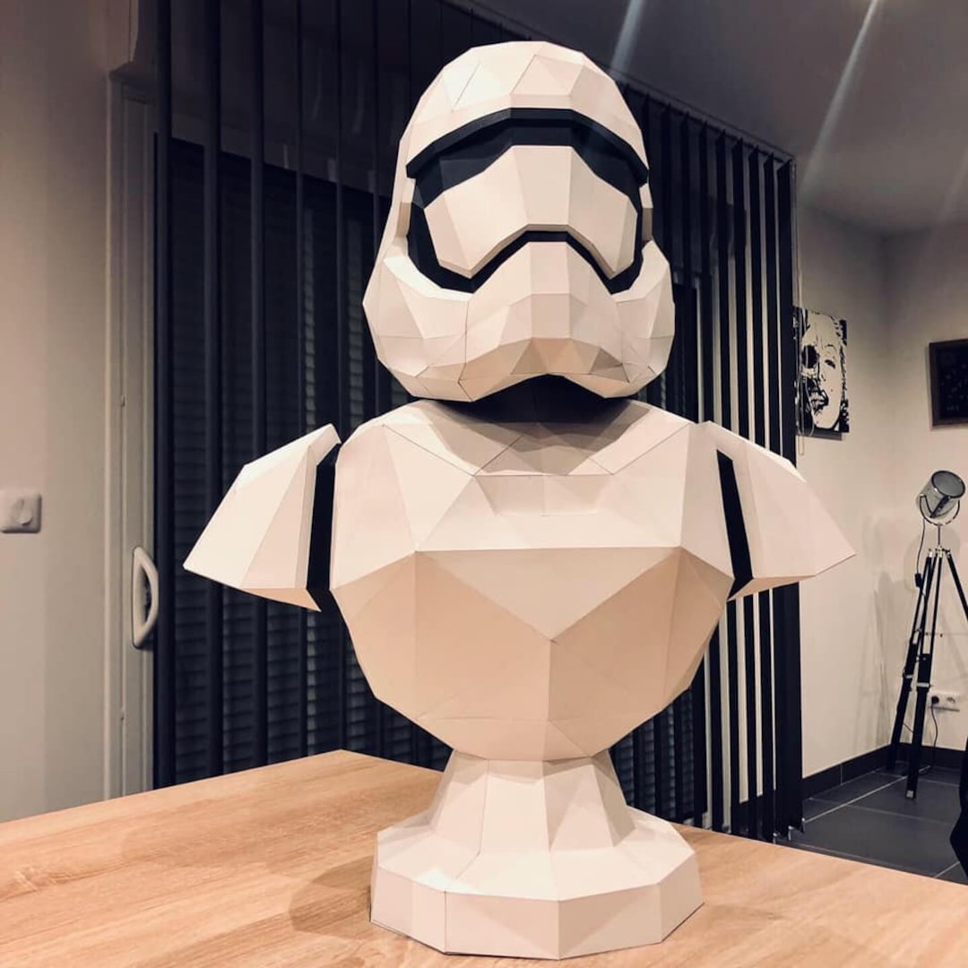 Star Wars Stormtrooper Statue, 3D Papercraft Stormtrooper Helmet, Paper ...