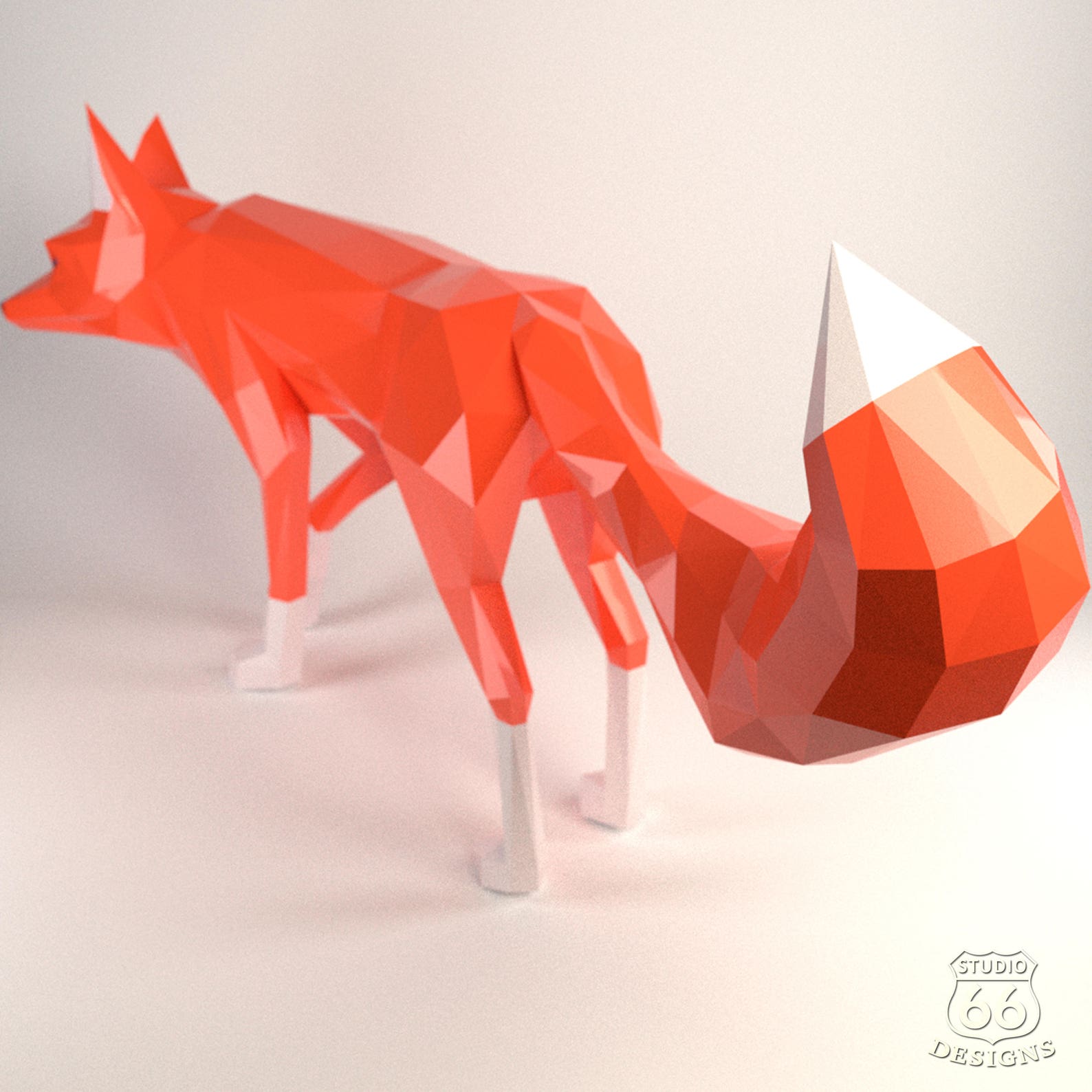 DIY Fox Papercraft, Red Fox, Fox Tail, Fox and Dogs, Fox Sculpture ...