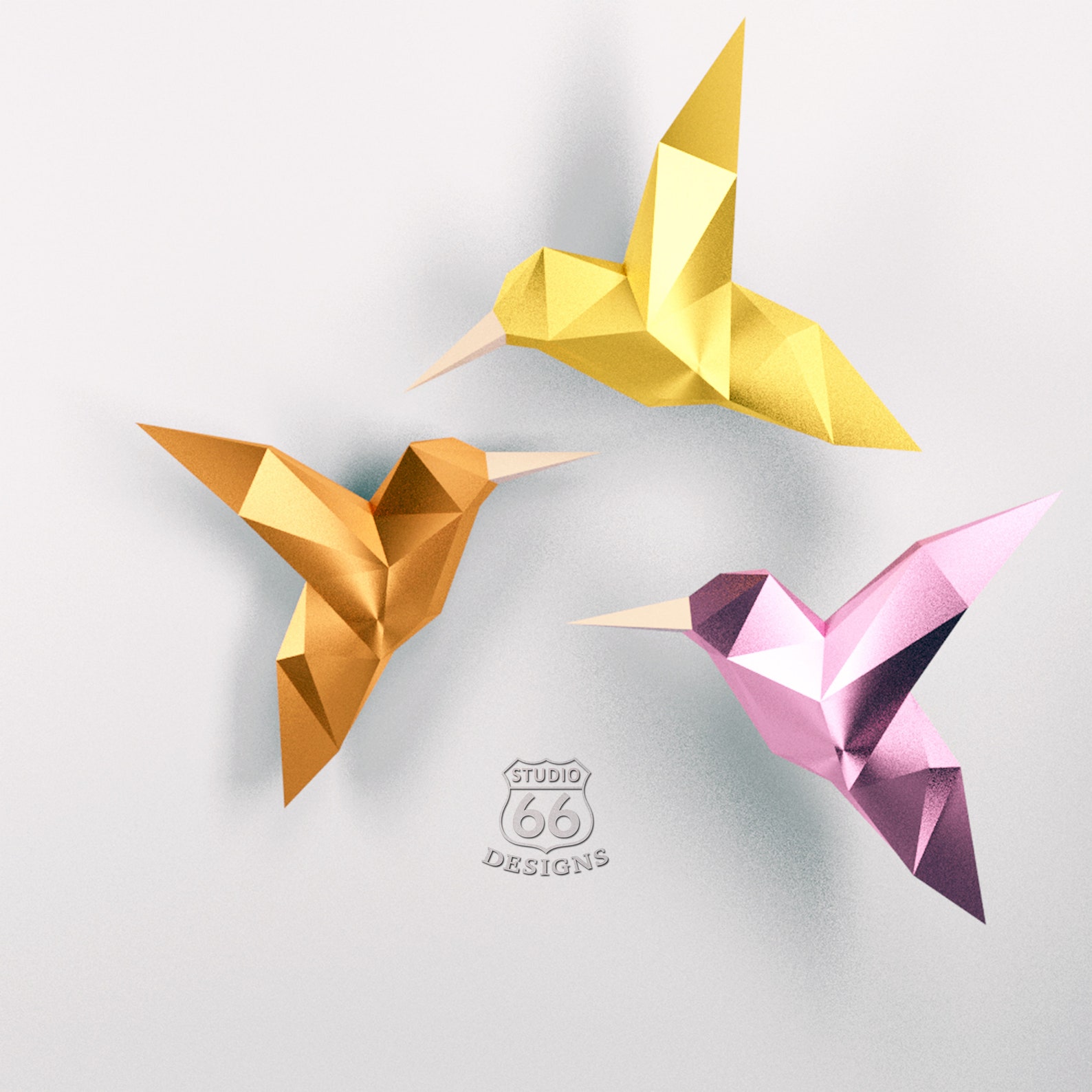 Papercraft Birds Papercraft 3D Origami Birds Home Decor | Etsy