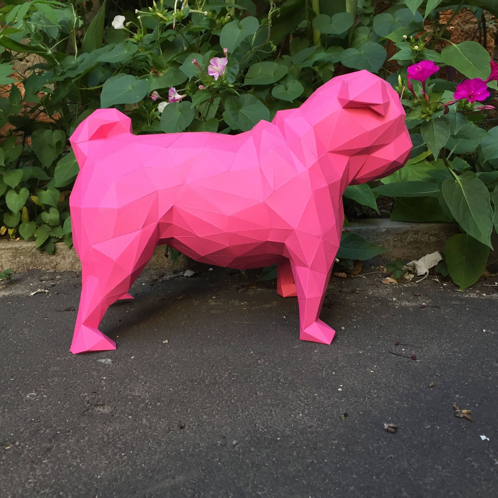 Pug Dog Papercraft Paper Pug Dog Statue Puppy Pug Paper | Etsy