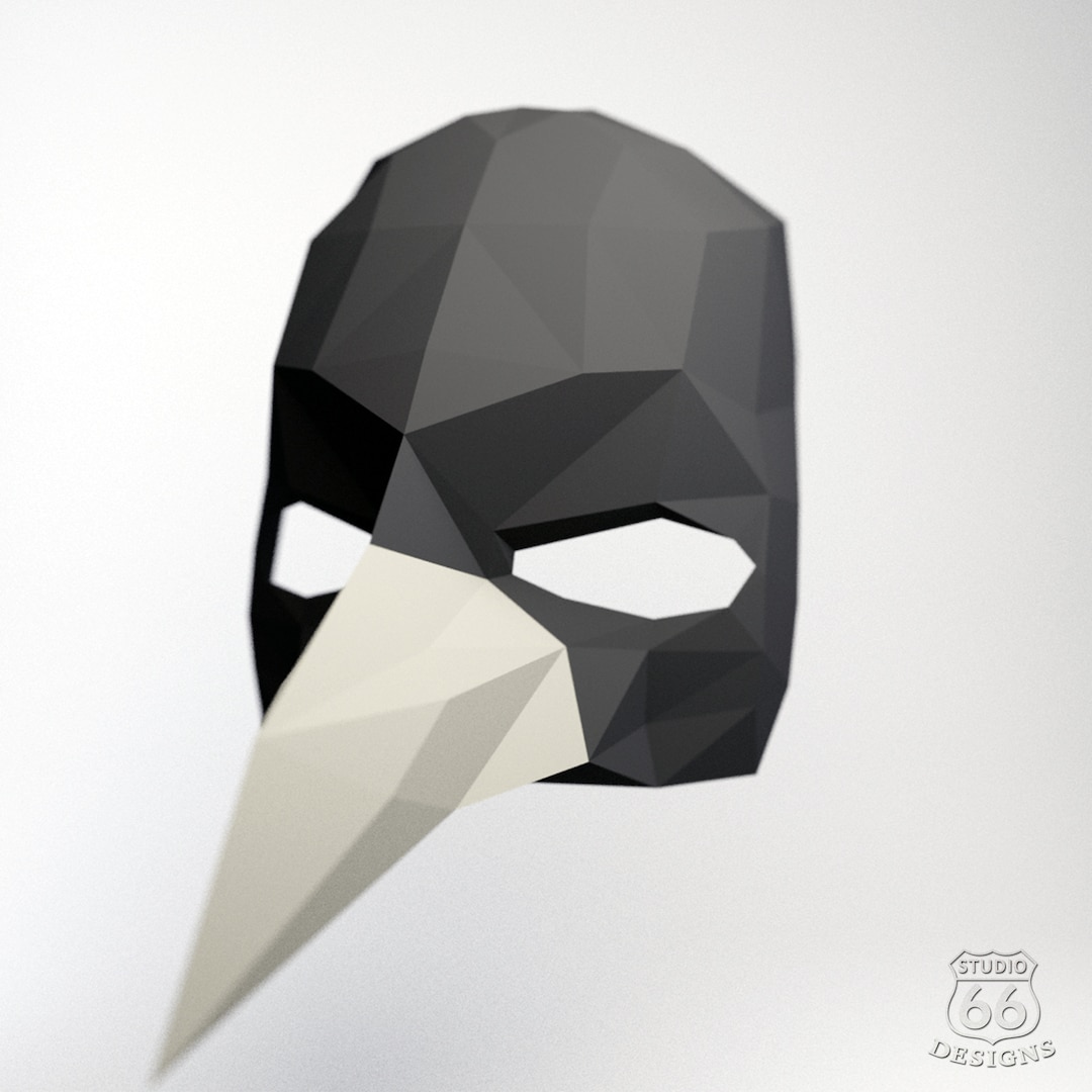 Crow Mask, Face Mask, Papercraft Crow, Papercraft Mask, Animal Trophy ...
