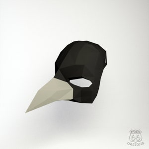Crow Mask, Face Mask, Papercraft Crow, Papercraft Mask, Animal Trophy ...