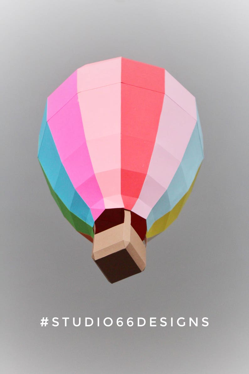 Papercraft Air Balloon Hot Air Balloon Papercraft Nursery - Etsy