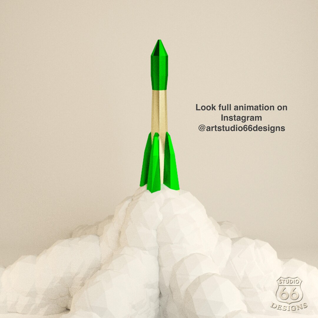 Papercraft Rocket Pattern for Self-assembling, PDF File With Tutorial ...