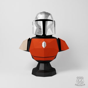 Star Wars 3D Papercraft Mandalorian Statue, Bounty Hunter Paper, DIY ...