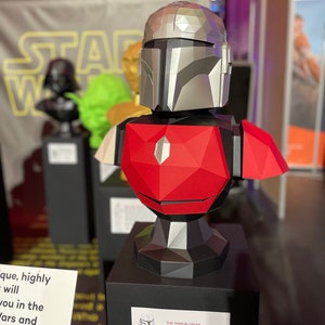 Star Wars 3D Papercraft Mandalorian Statue, Bounty Hunter Paper, DIY ...