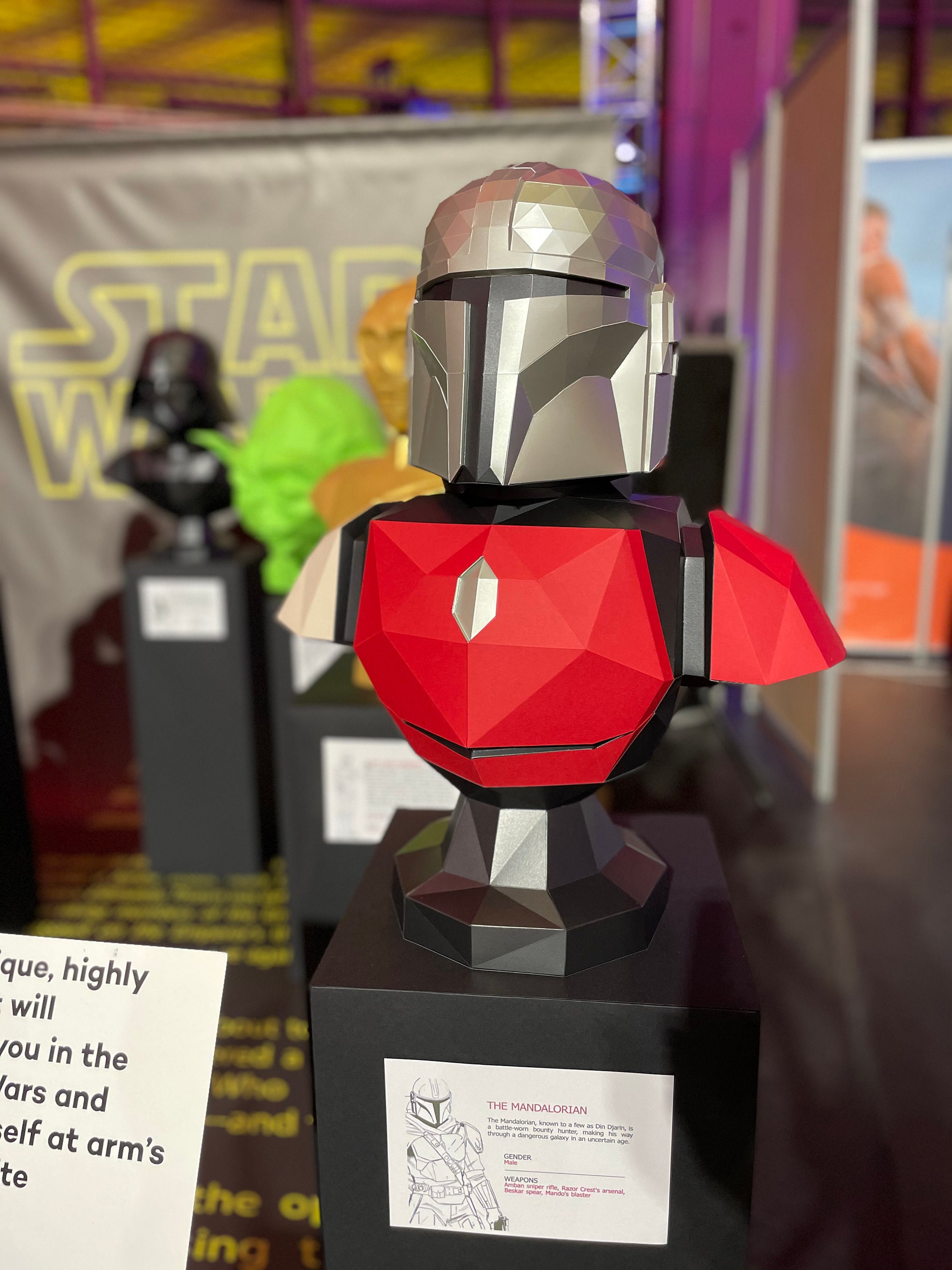 Star Wars 3D Papercraft Mandalorian Statue, Bounty Hunter Paper, DIY ...