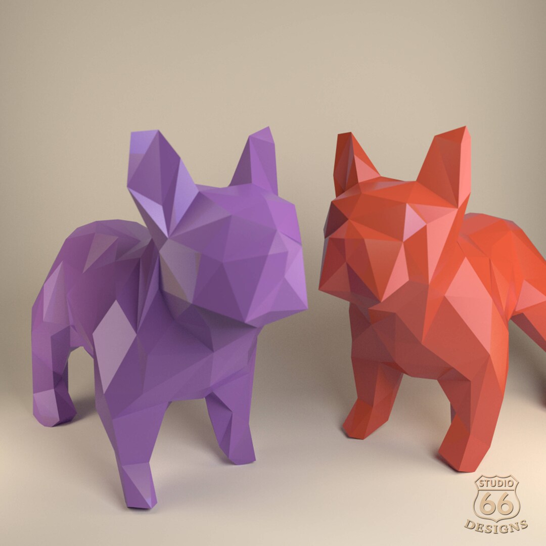 French Bulldog, Paper Dog, Papercraft Bulldog, Paper Animals, Papertoy ...