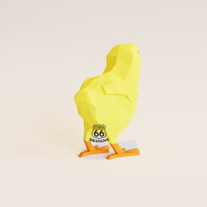Papercraft Yellow Chick, Easter Decor, Cute Chicken Papercraft 3d, Cute ...