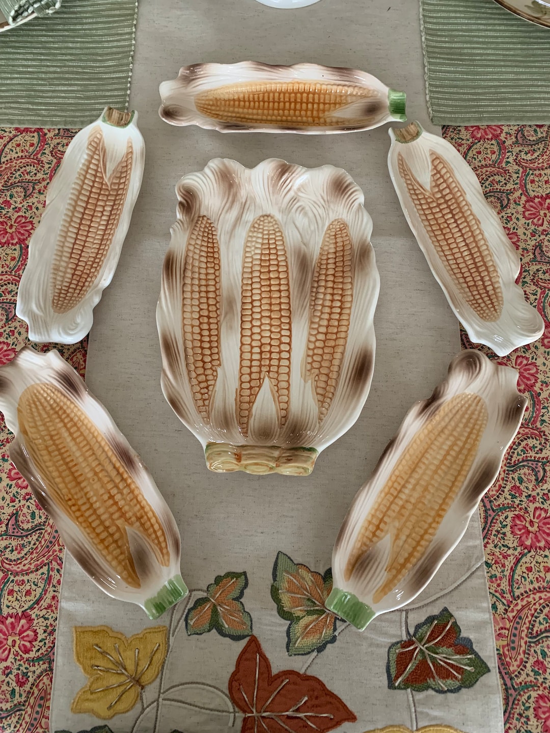 Vintage Corn Platter & 5 Plates, Midcentury Corn Pottery - Etsy