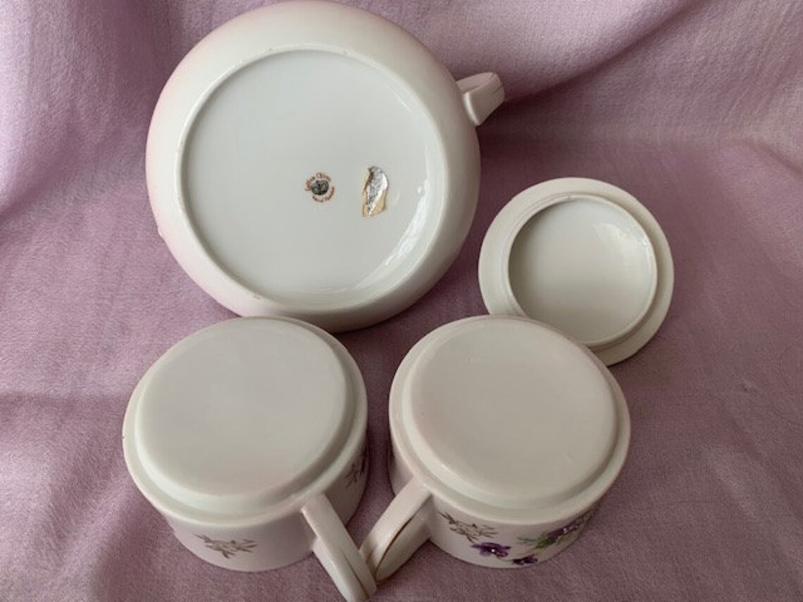 Lefton Stackable Teapot Rare 1940s Violets Teapot Set Hand - Etsy