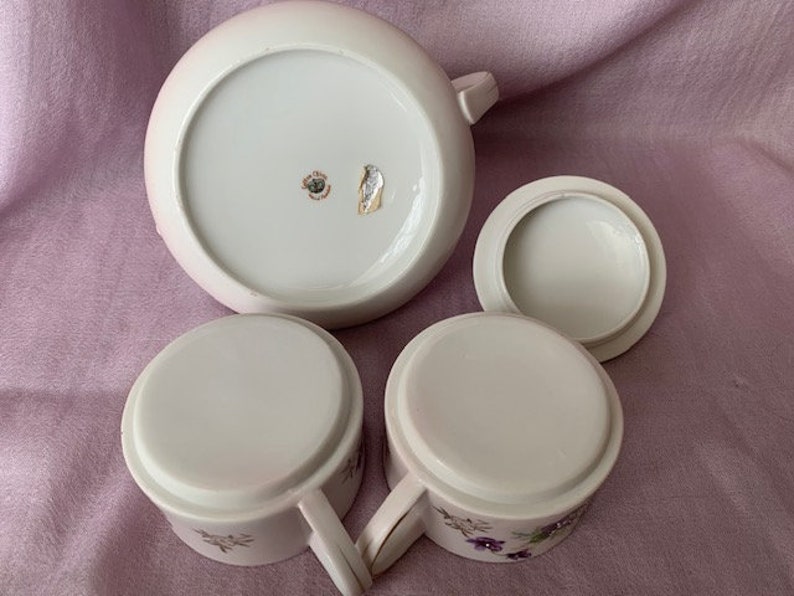 Lefton Stackable Teapot, Rare 1940s Violets Teapot Set, Hand Painted ...