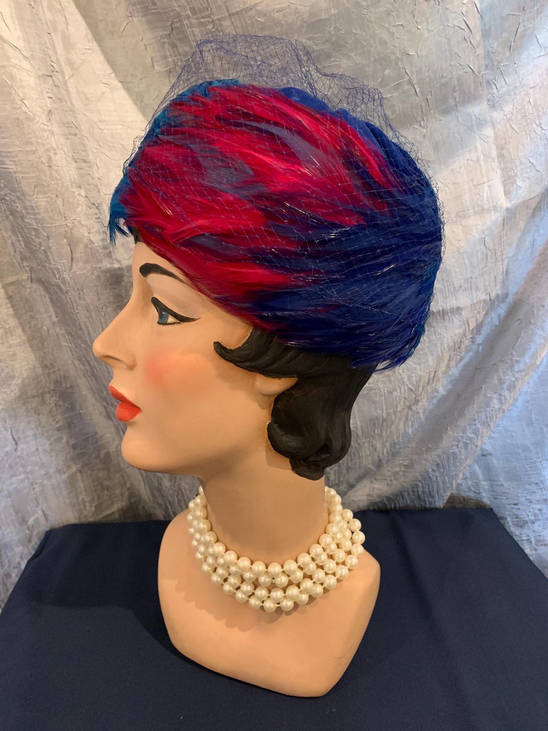 1950s Ladies Hat, Trix Wood Millinery Feather Hat - Etsy