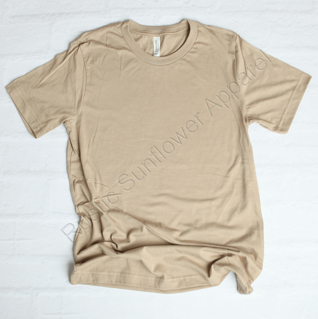 Blank Tan T-shirt, T-shirt for Printing, Tee for Vinyl, Plain Bella ...