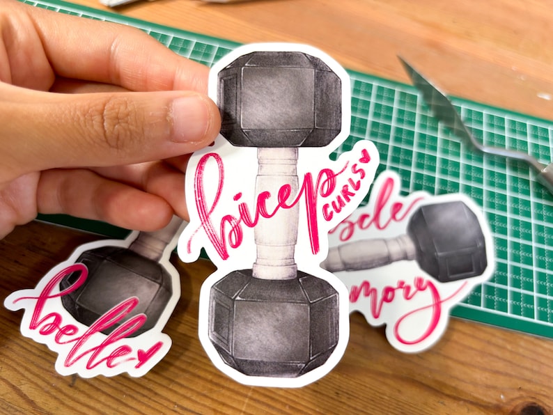 Dumbbells Sticker Pack Set of 3 Matte Vinyl Stickers Workout / Fitness ...