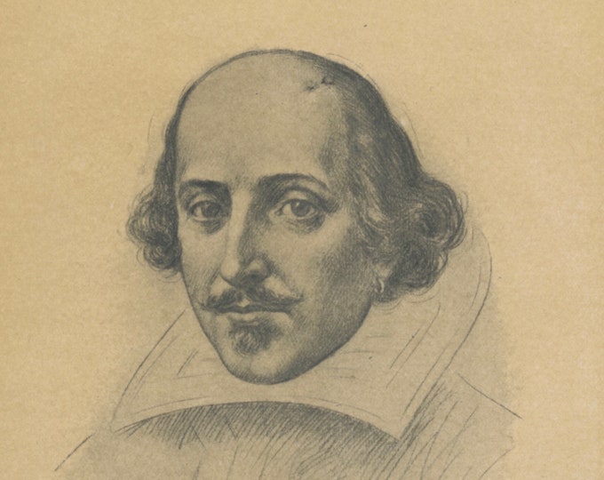 1916 William Shakespeare This Antique Print of the Prolific - Etsy
