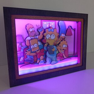 The Simpsons Night Light, Shadow Box, the Simpsons Lightbox,bart Homer ...