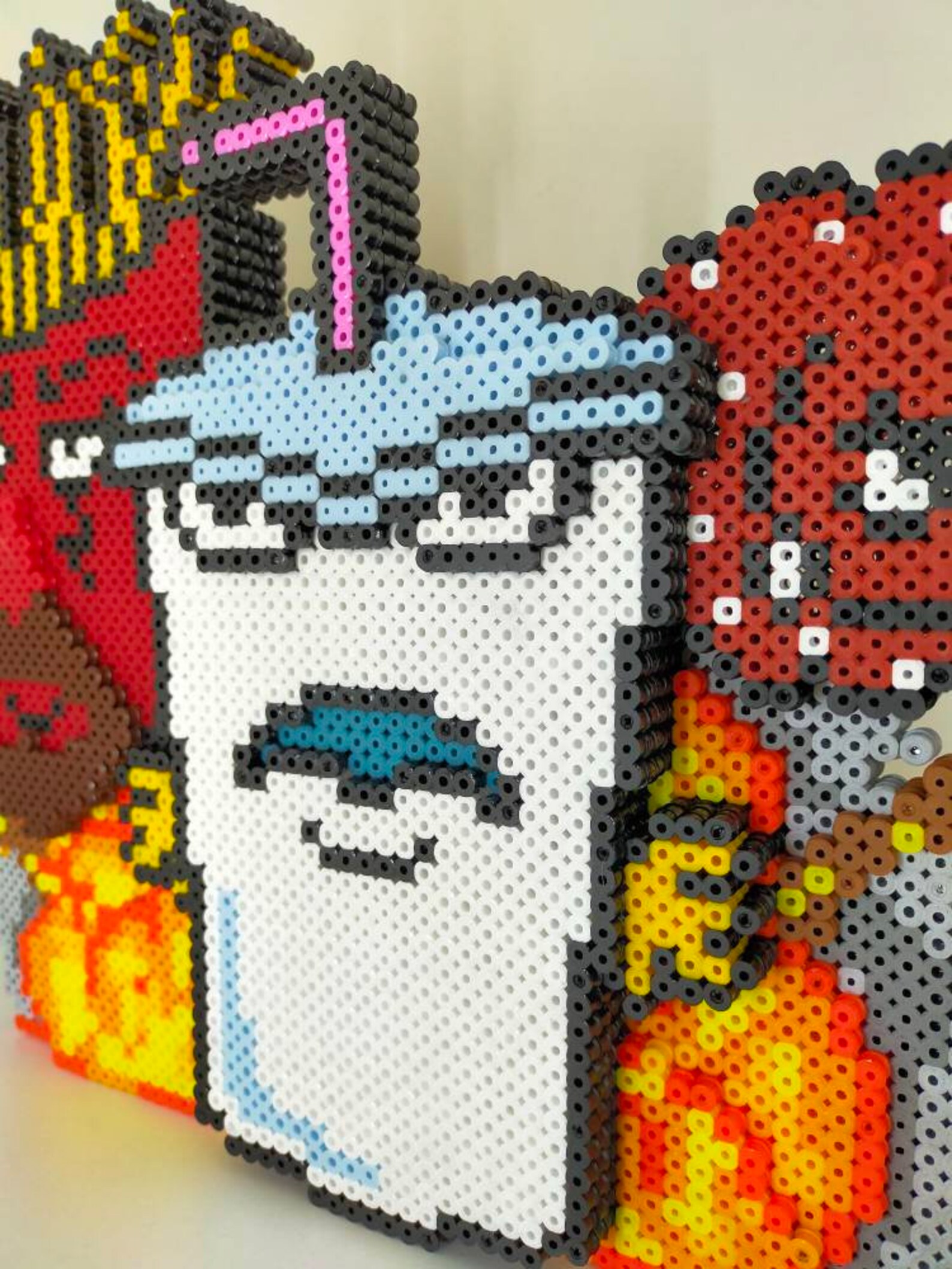 Aqua Teen Hunger Force Bead LED Lamp – Pixel Art Night Light - Etsy