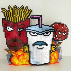 Aqua Teen Hunger Force Bead LED Lamp – Pixel Art Night Light - Etsy