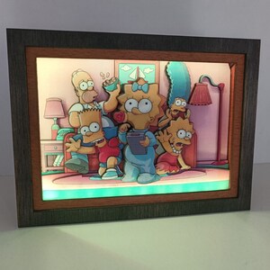 The Simpsons Night Light, Shadow Box, the Simpsons Lightbox,bart Homer ...