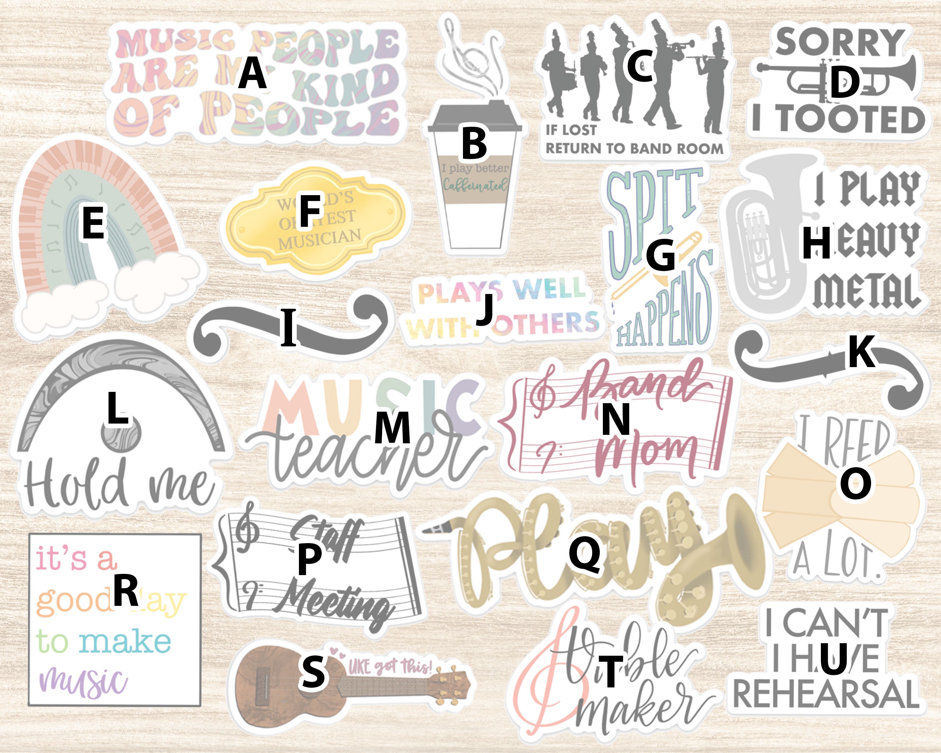 Funny Music Instrument Sticker Decal - Etsy