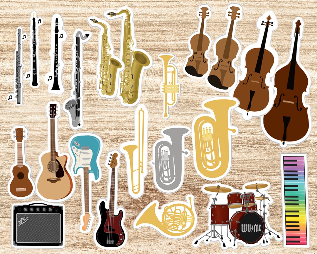Funny Music Instrument Sticker Decal - Etsy