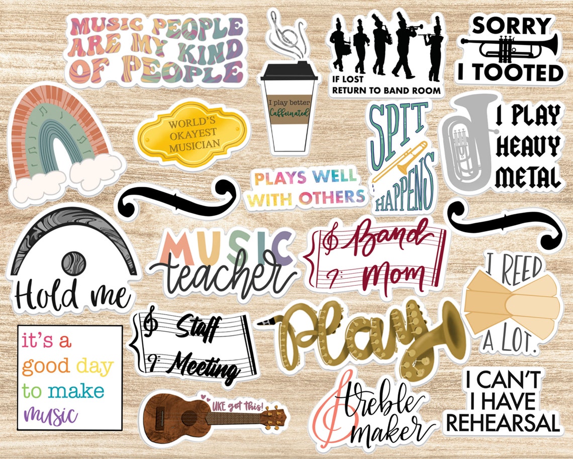 Funny Music Instrument Sticker Decal - Etsy