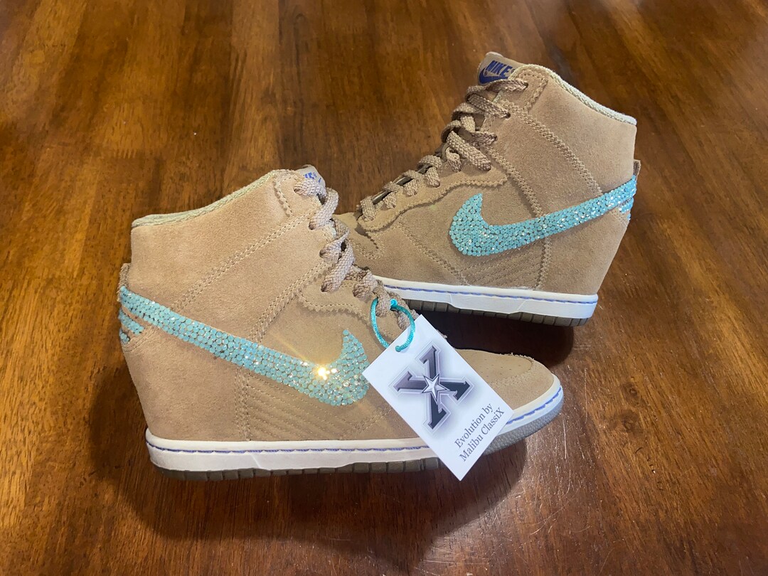 Pacific Opal Nike Sky Hi Dunk Accented W/ Swarovski Pacific Opal ...
