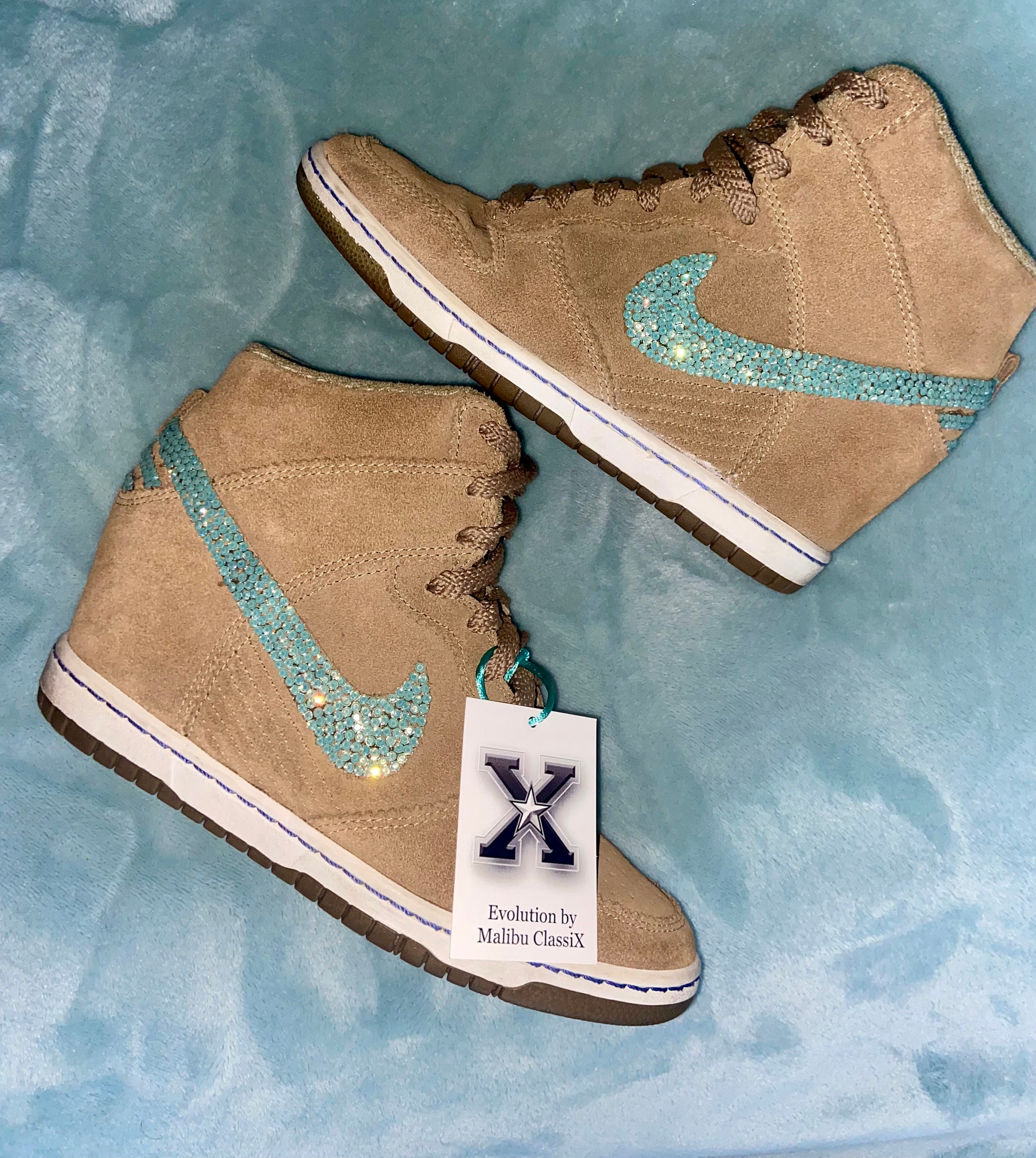Pacific Opal Nike Sky Hi Dunk Accented W/ Swarovski Pacific Opal ...