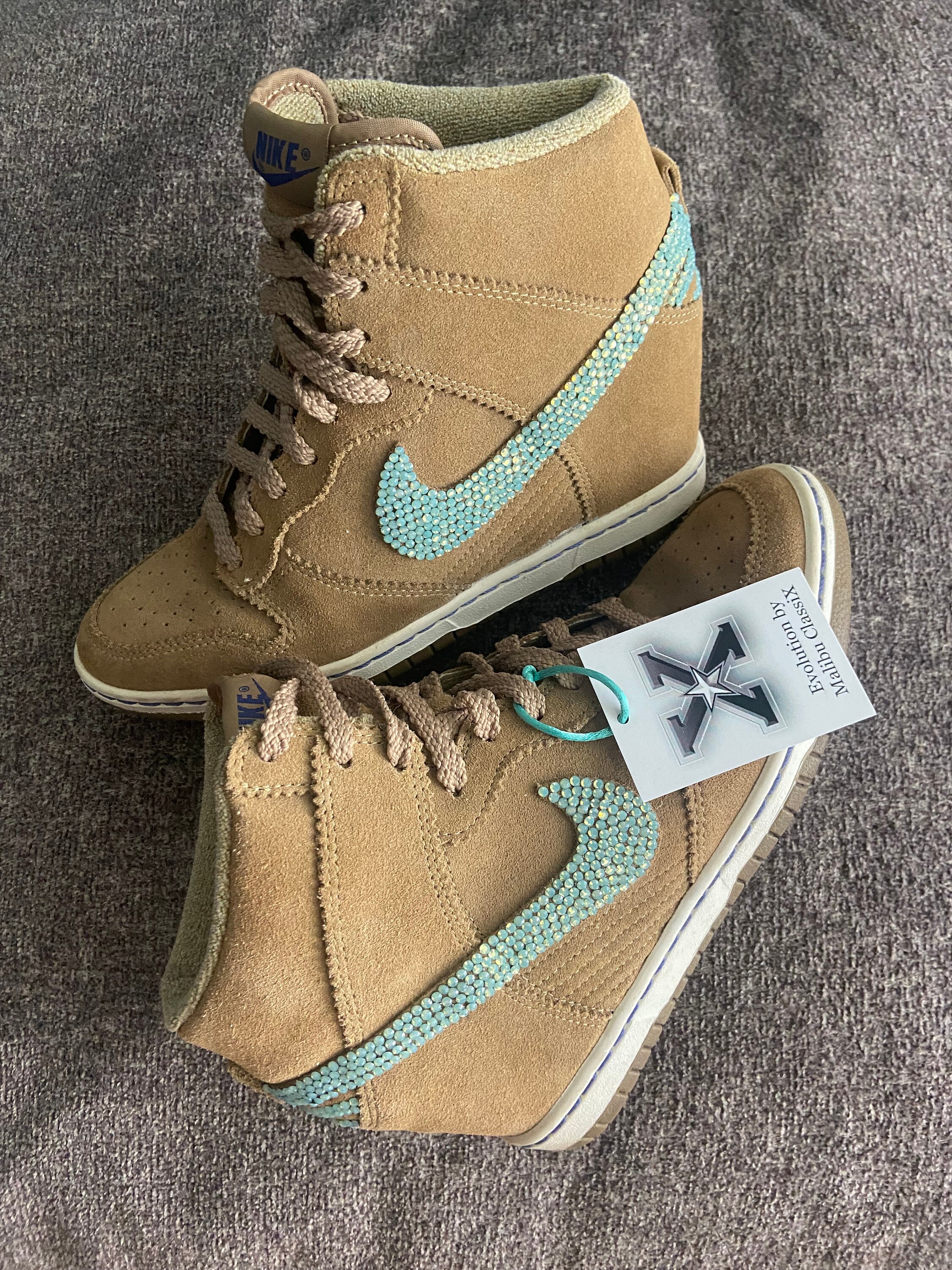 Pacific Opal Nike Sky Hi Dunk Accented W/ Swarovski Pacific Opal ...