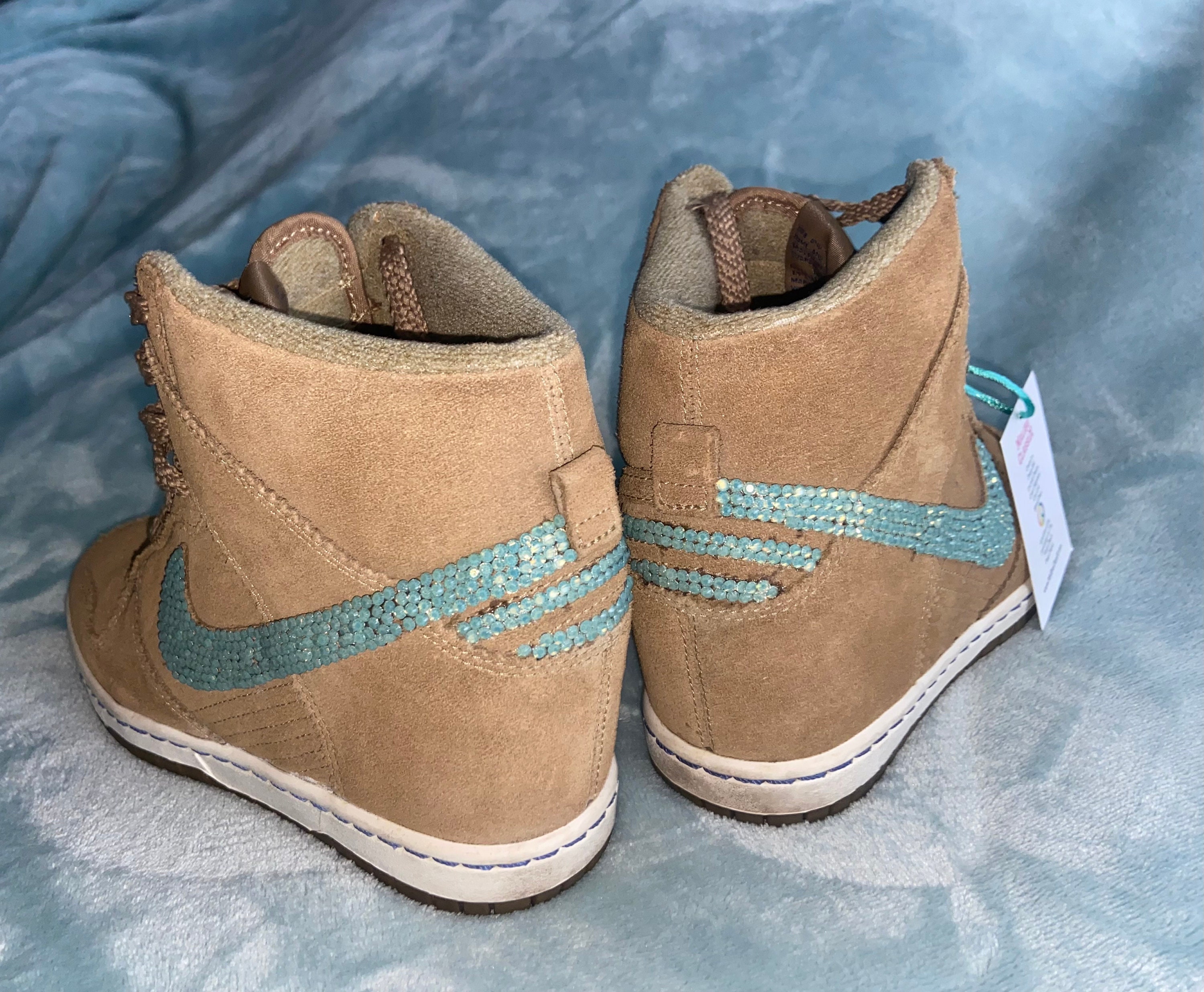 Pacific Opal Nike Sky Hi Dunk Accented W/ Swarovski Pacific Opal ...