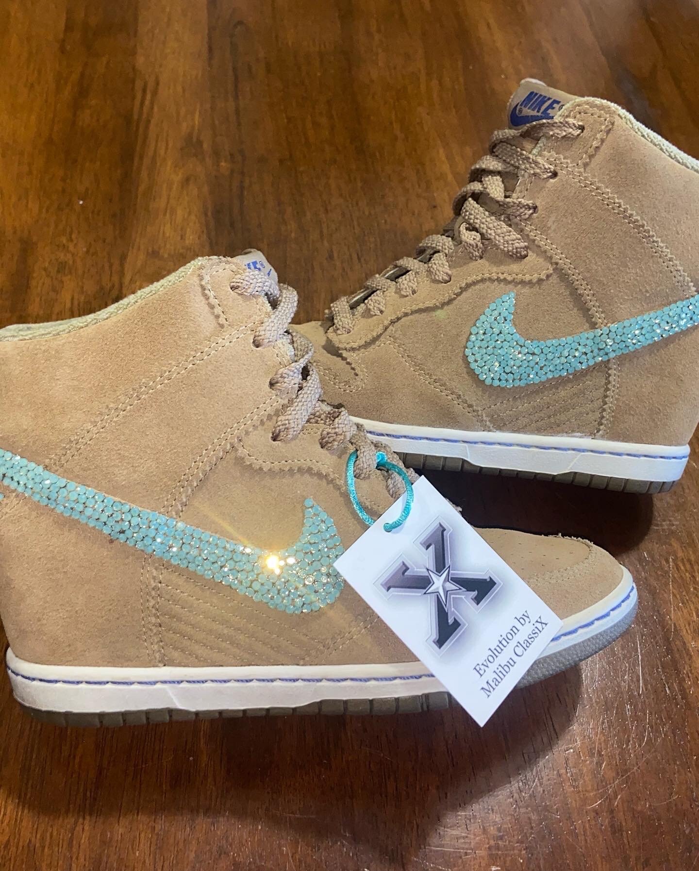 Pacific Opal Nike Sky Hi Dunk Accented W/ Swarovski Pacific Opal ...