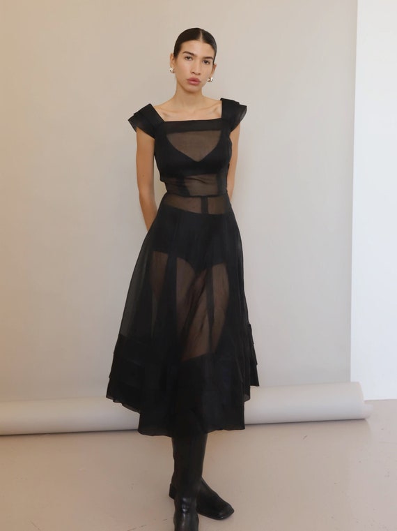 vintage black 50s sheer - Gem