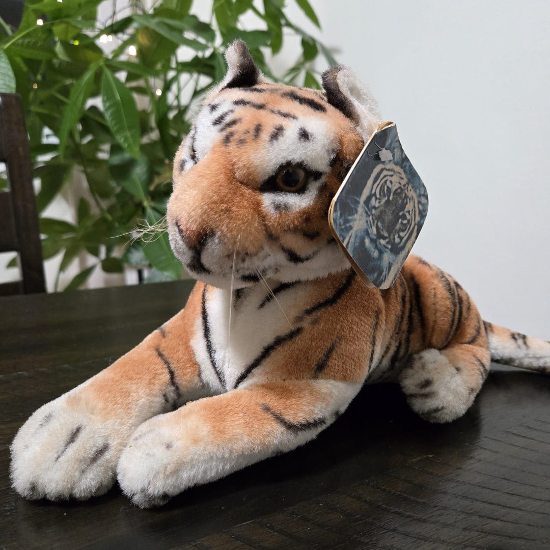 Vintage Made Toys Orange Tiger Plush - 11" Stuffed Animal With Tag - Etsy