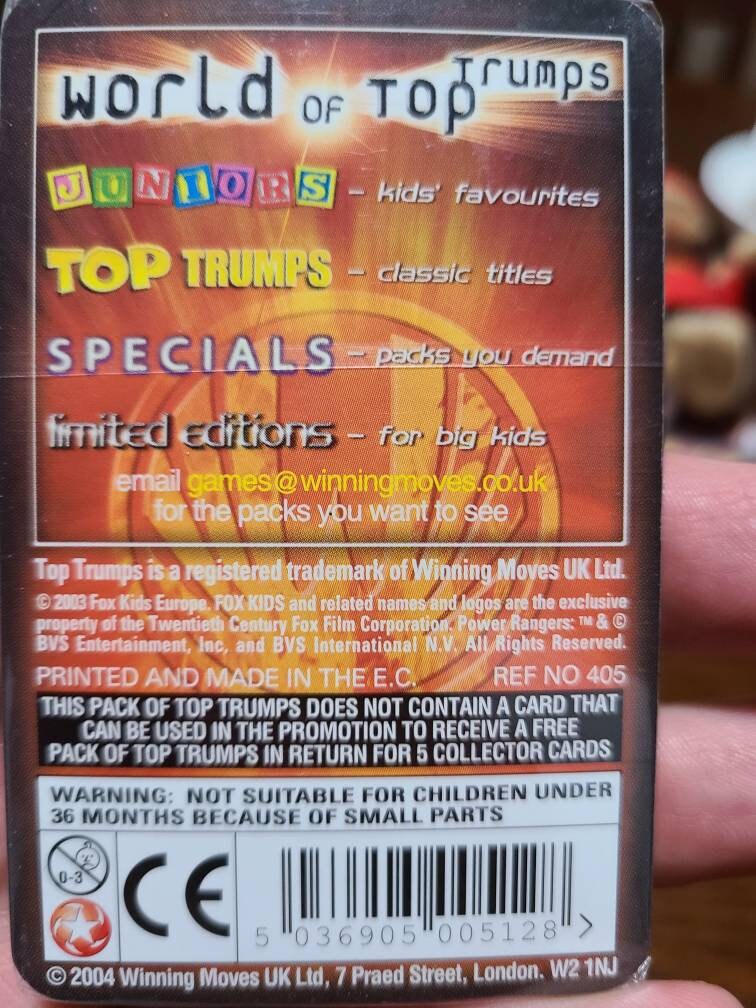 Top Trumps Juniors Power Rangers Ninja Storm Kids Card Game - Etsy