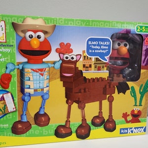 K'NEX Elmo's World Talking Cowboy Adventure Building Set Horse Sesame ...
