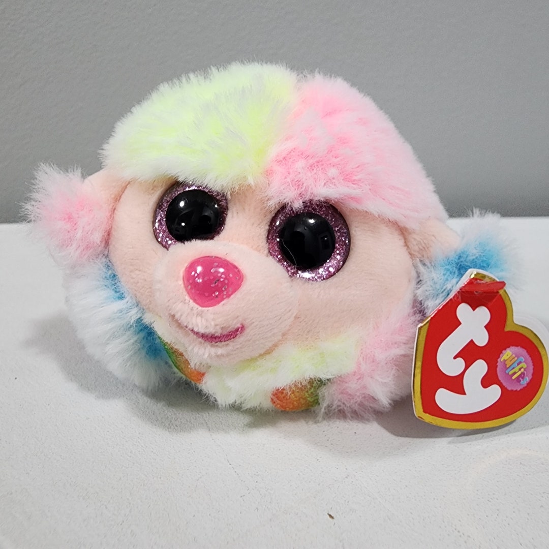 Ty Beanie Babies Puffies Puff Rainbow Poodle Soft Plush Toy With Tags ...