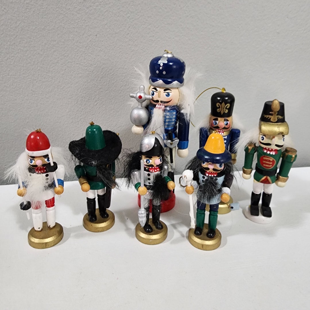 Miniature Wooden Nutcracker Collection Hand Painted Decorations - Etsy