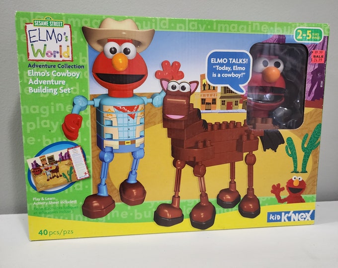 K'NEX Elmo's World Talking Cowboy Adventure Building Set Horse Sesame ...
