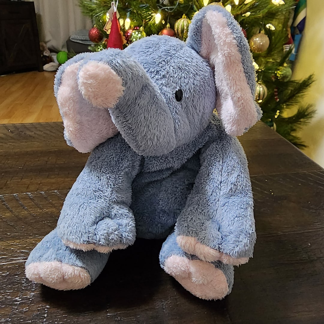 Ty Pluffies Plush Winks Elephant 8'' Beanbag 2002 Grey Pink Floppy ...
