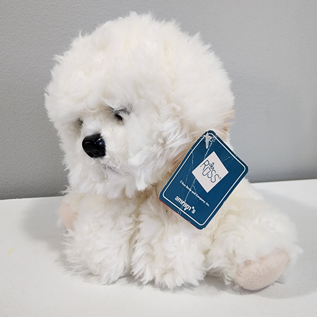Russ Berrie Amrams Muffin White Maltese Bichon Frise Puppy Plush Toy ...