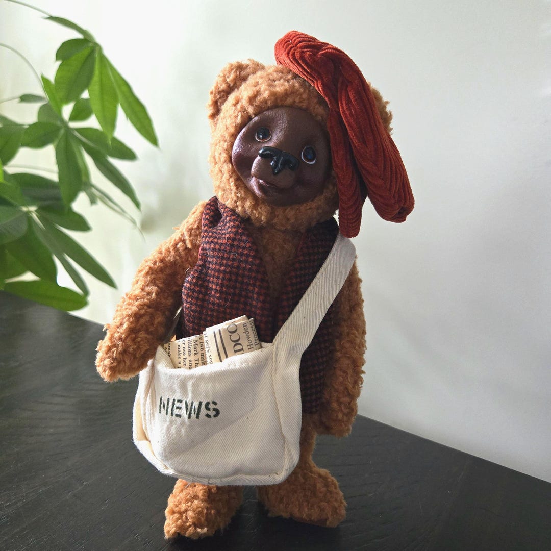Gund Dill Cinnabear Newspaper Delivery Bear by Gisele Nash Moveable ...