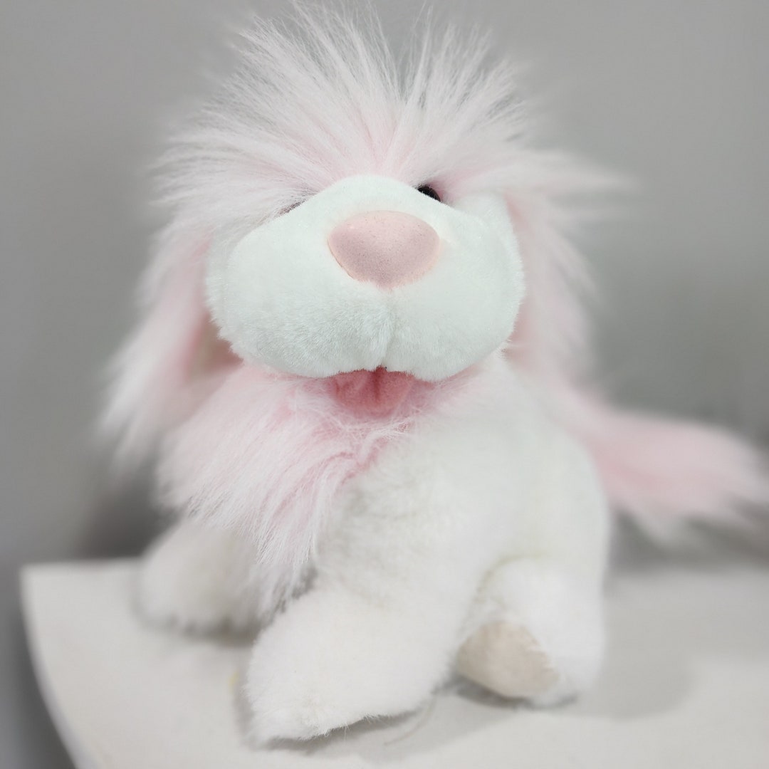 Vintage GANZ Pink and White Sheep Dog Sitting Plush Doll the Herritage ...