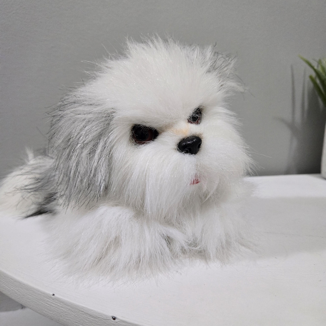 Vintage Furreal Friends Dog Plush Electronic Gray White Puppy Dog Barks ...