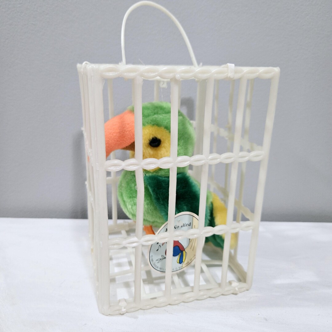 Vintage Pete the Repeat Talking Parrot With Perch Gemmy Industries 1991 ...