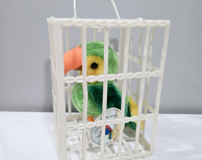 Vintage Pete the Repeat Talking Parrot With Perch Gemmy Industries 1991 ...